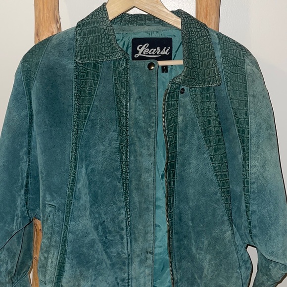 Vintage | Jackets & Coats | Rare Vintage Green Leather Jacket | Poshmark